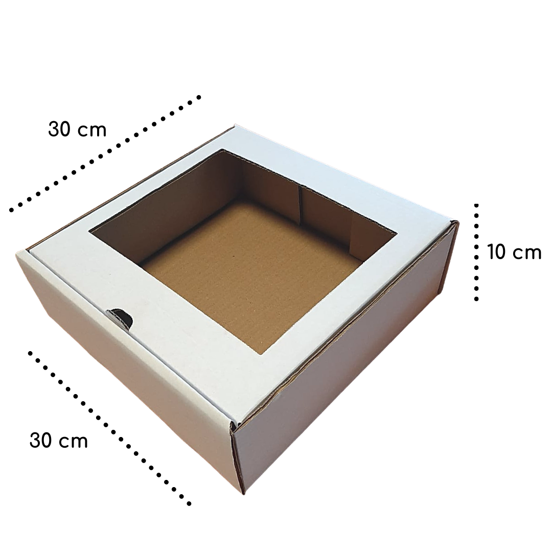 CAJA CUADRADA C-30 CON ACETATO BLANCO – la fabrica de cajas mx